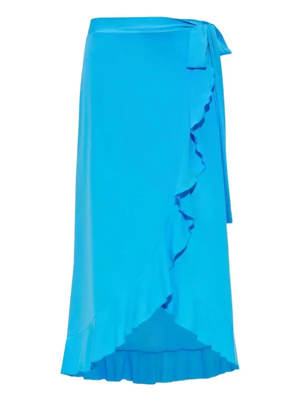 Melissa Odabash Midi Skirt With Ruffled Trim - Blue