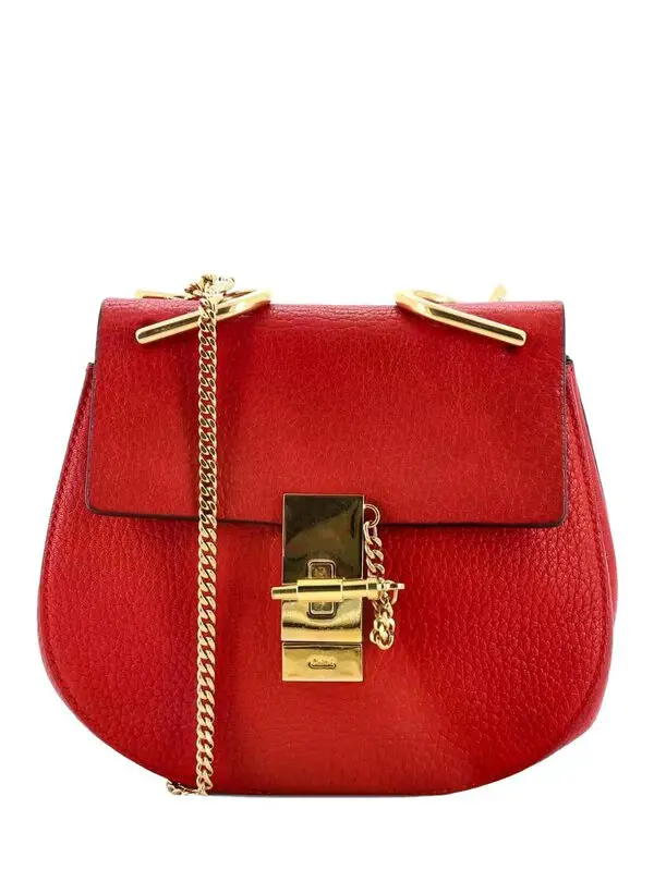 Chloé Drew Leather Mini Crossbody Bag - Red