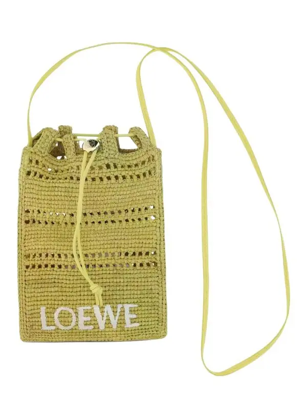 Loewe Raffia Drawstring Shoulder Bag - Yellow
