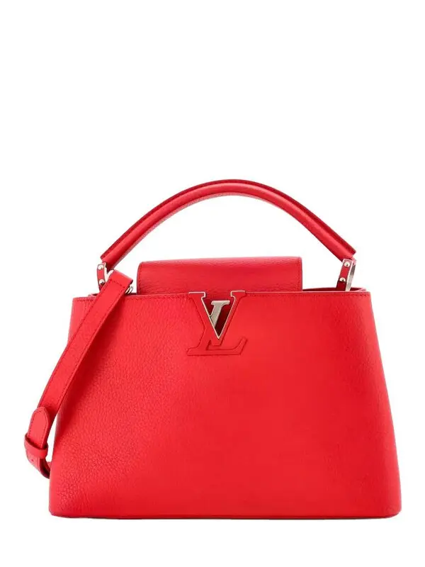 LOUIS VUITTON Capucines Pm Satchel Leather - Red