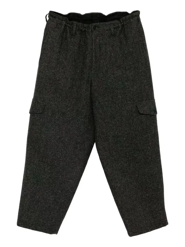 Yohji Yamamoto Tweed Side-pocket Trousers - Brown