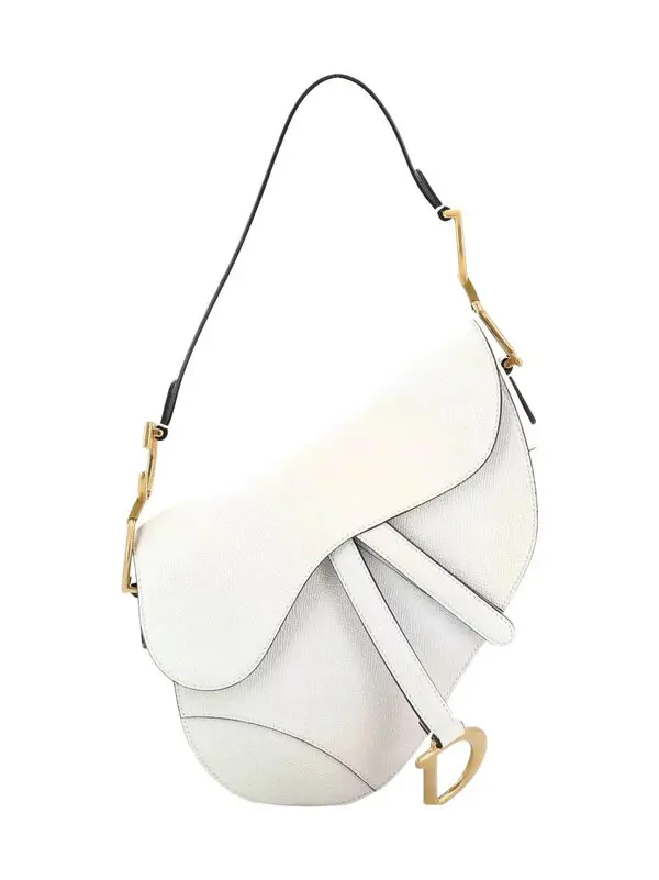 Dior Saddle Handbag Leather Shoulder Bag - White
