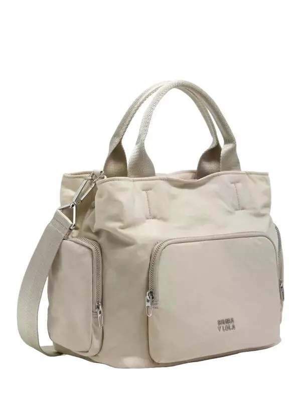 Bimba Y Lola Top-handle Zip-pocket Tote Bag - Neutrals