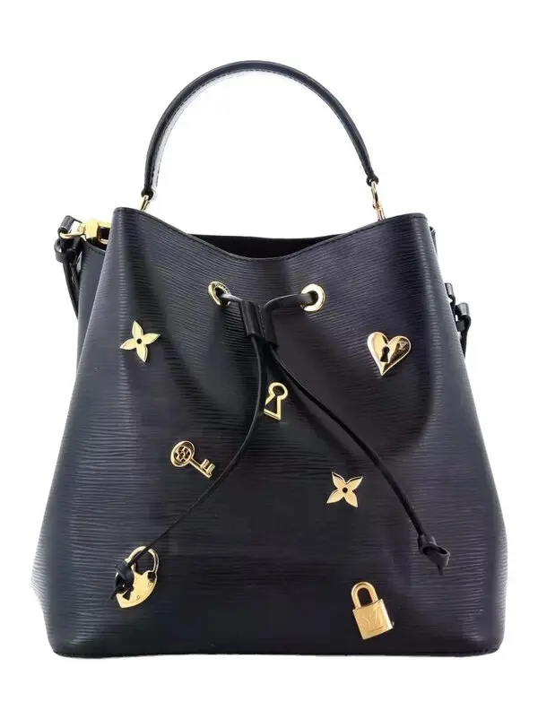 LOUIS VUITTON Neonoe Love Lock Epi Leather Bucket Bag - Black