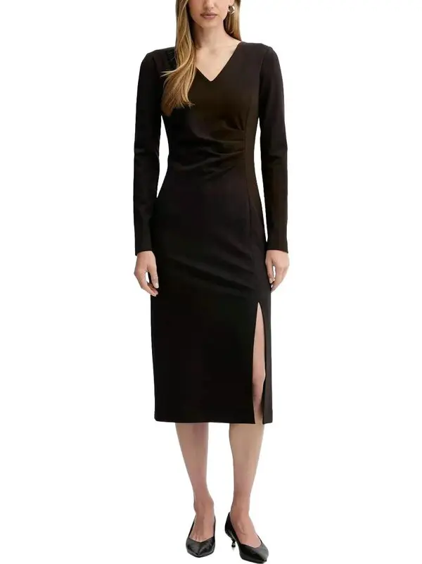 Liviana Conti Filippa V-neck Midi Dress - Brown