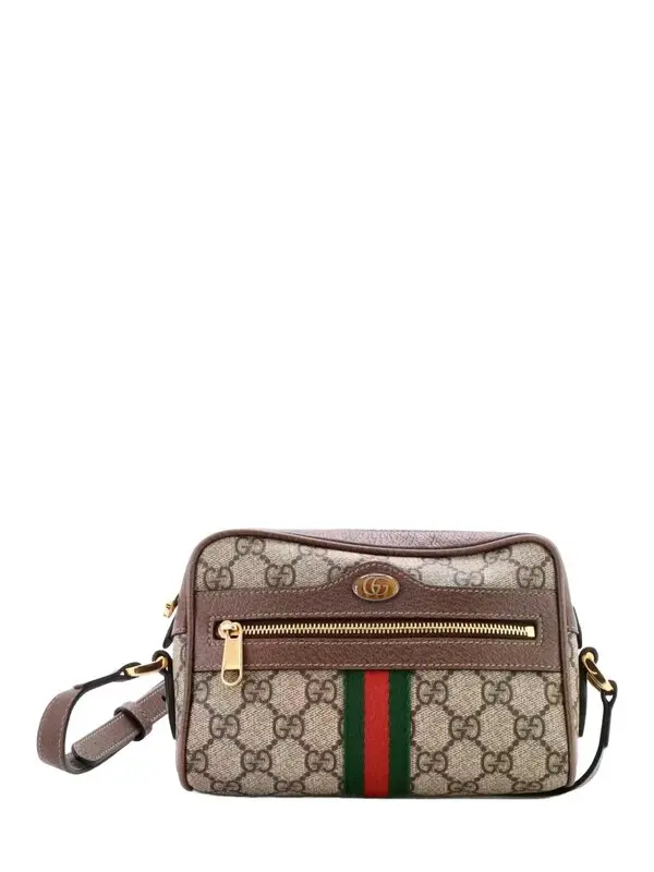 Gucci Ophidia Gg Coated Canvas Mini Crossbody Bag - Brown