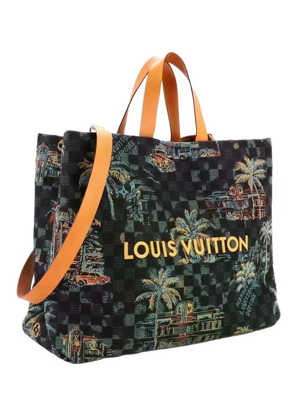 LOUIS VUITTON Limited Edition Damier Palm Tree Jaquard Canvas Mm Tote Bag - Multicolour