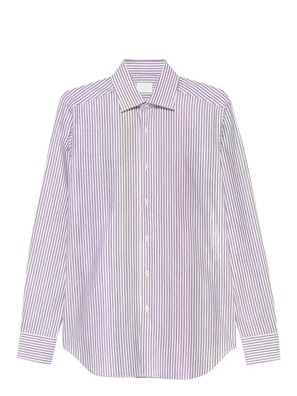 XACUS Striped Cotton Shirt - Purple