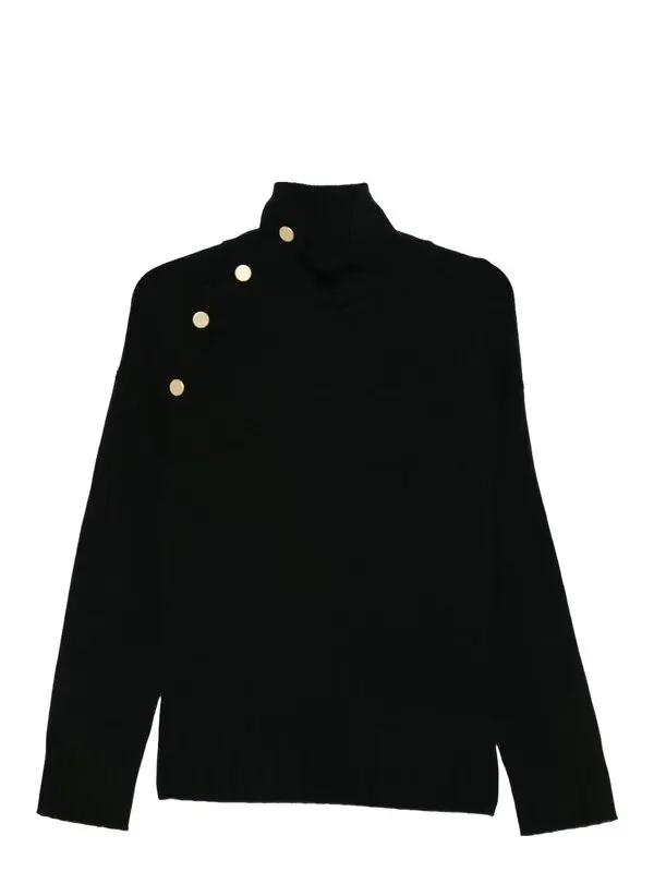 KUJTEN Buttoned Sweater - Black