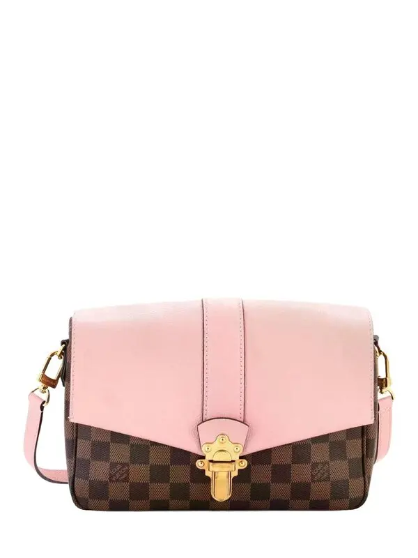 LOUIS VUITTON Clapton Handbag Damier And Leather Pm - Brown