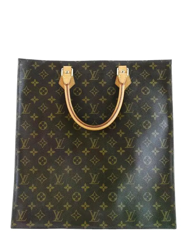 LOUIS VUITTON Sac Plat Monogram Canvas Tote Bag - Brown