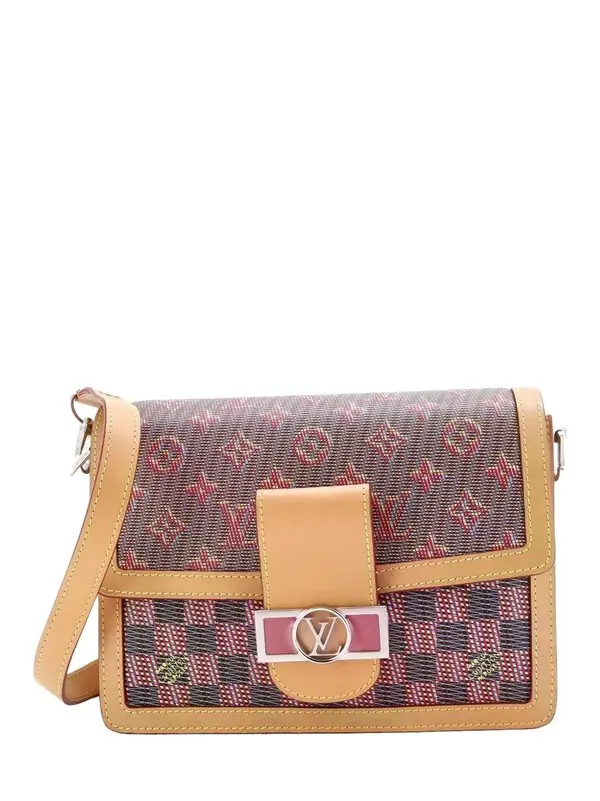 LOUIS VUITTON Dauphine Damier Monogram Pop Canvas Mm Shoulder Bag - Red