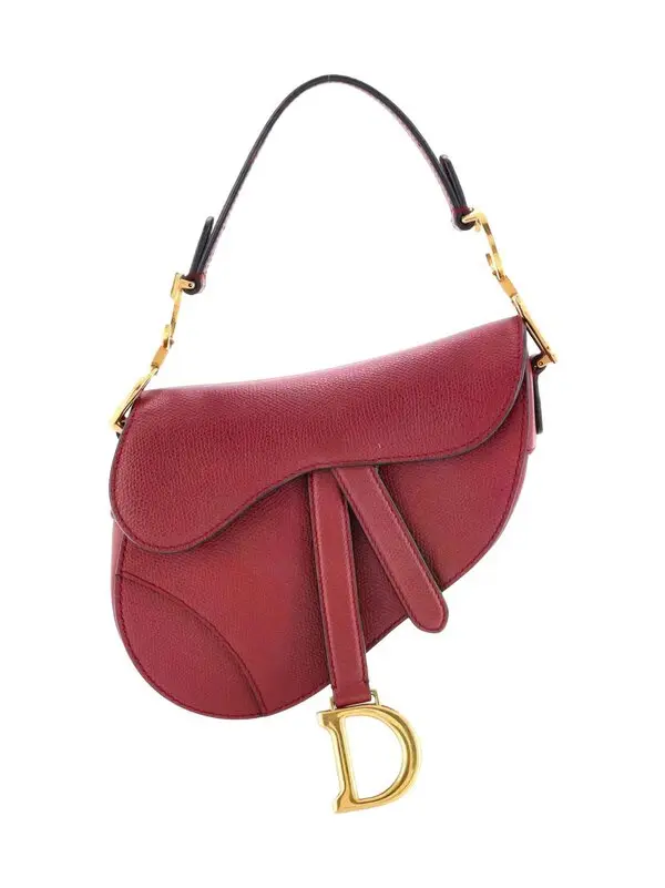 Dior Saddle Handbag Leather Mini Shoulder Bag - Red