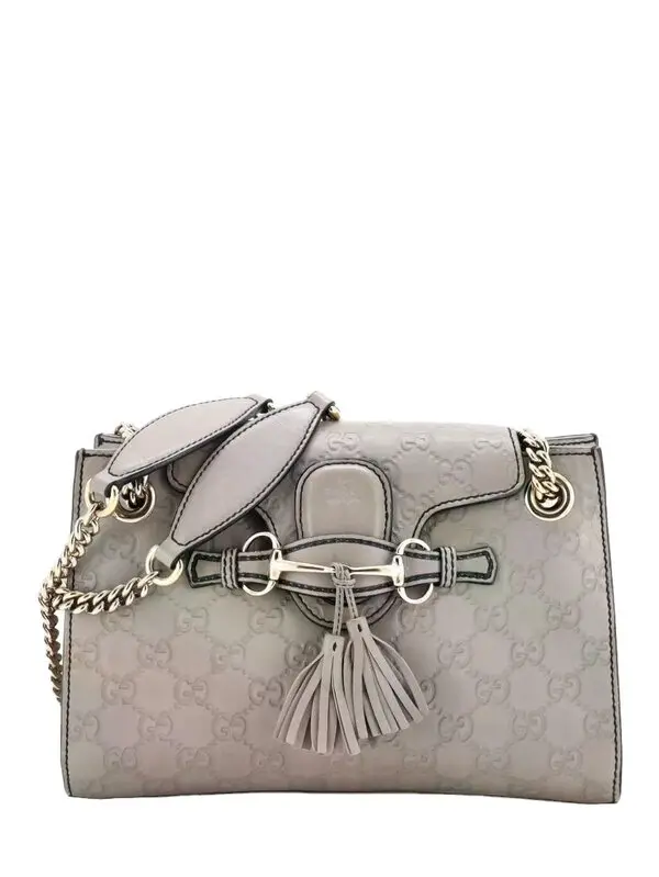 Gucci Emily Chain Flap Sissima Leather Small Shoulder Bag - Neutrals