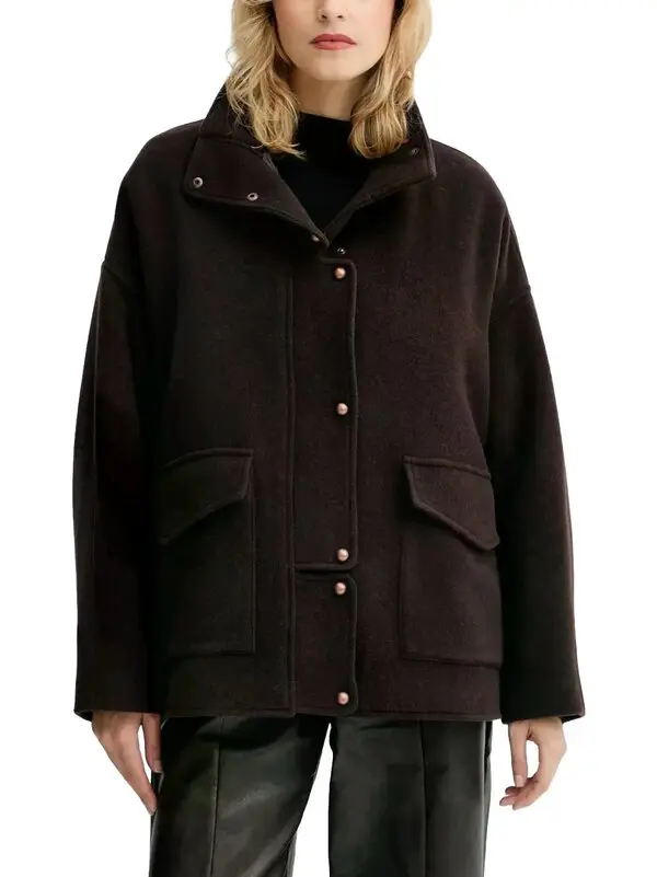 SESSUN Single-breasted Coat - Brown