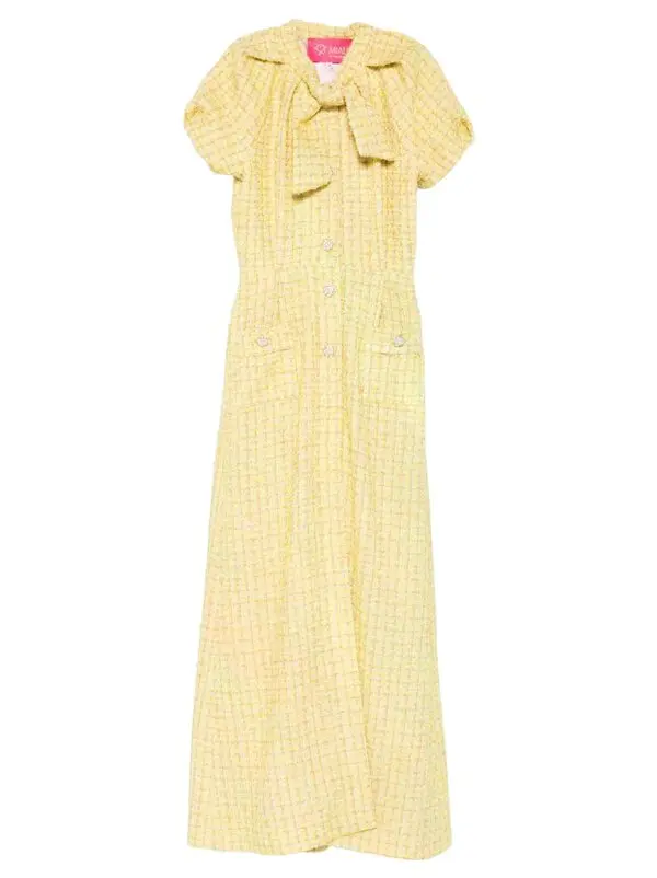 MIAU BY CLARA ROTESCU Sundari Short-sleeve Maxi Dress - Yellow