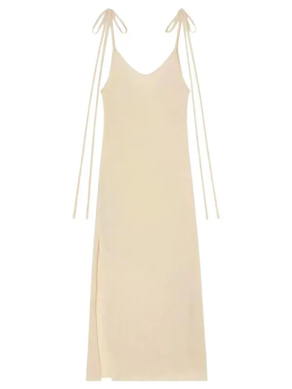 Alanui Tie-strap Maxi Dress - Neutrals