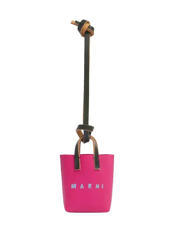 Marni Stitching Printed Bag Charm - Pink