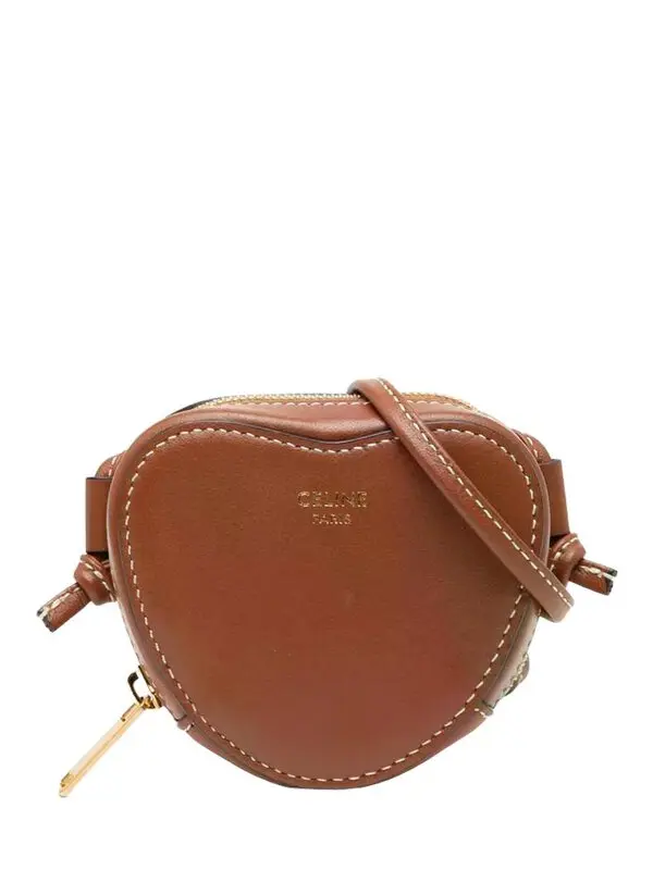Celine 2021 Micro Leather Heart Crossbody Bag - Brown