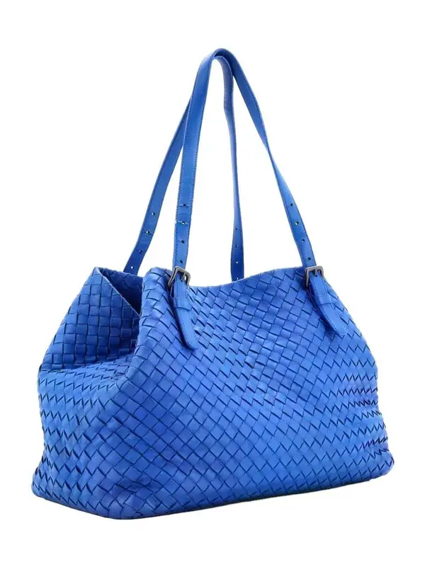 Bottega Veneta A-shape Intrecciato Nappa Medium Tote Bag - Blue