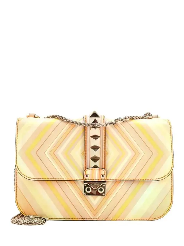 Valentino Garavani 1973 Glam Lock Striped Leather Medium Shoulder Bag - Multicolour
