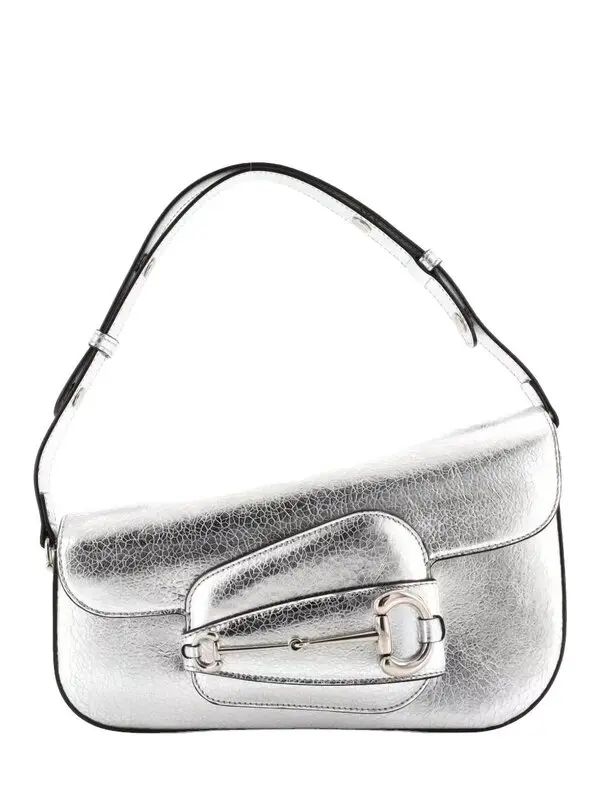 Gucci Horsebit 1955 Asymmetric Shoulder Bag - Silver