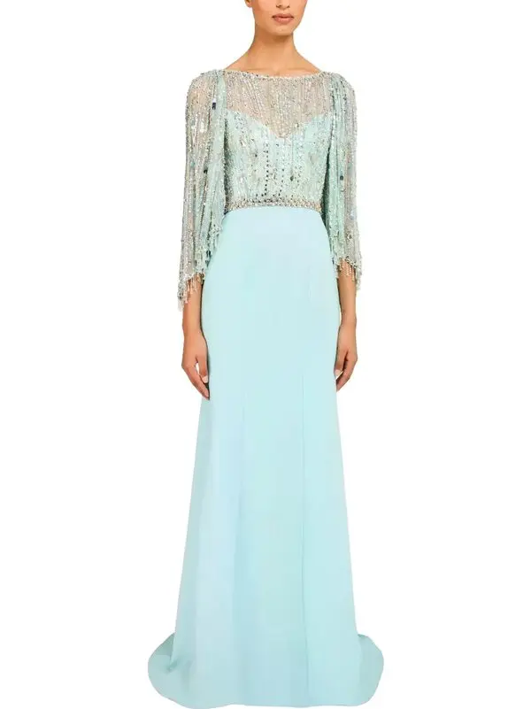 Jenny Packham Wanderlust Embellished Maxi Dress - Blue
