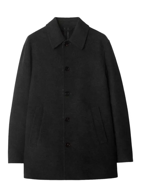 Burberry Button-fastening Wool Coat - Grey