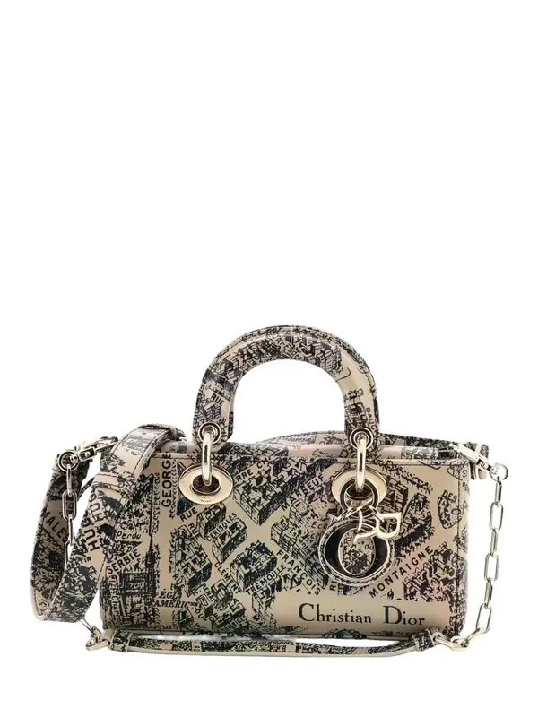 Dior Lady D-joy Small Satchel Printed Leather - Black