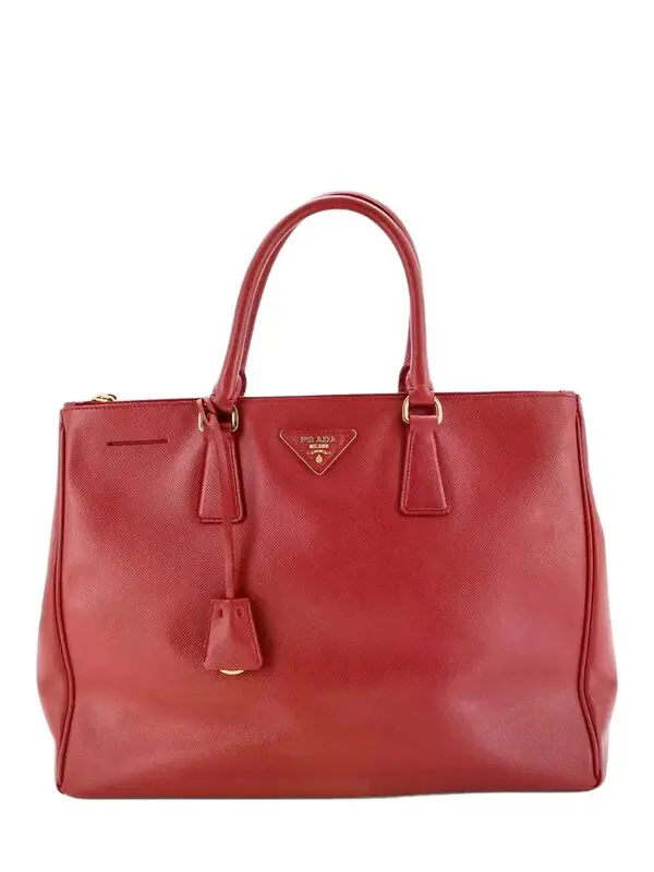 Prada Saffiano Leather Large Tote Bag - Red