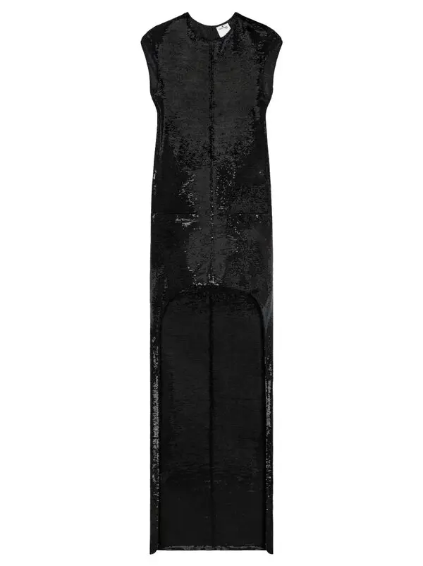 COURREGES Sequin-embellished Asymmetric Dress - Black