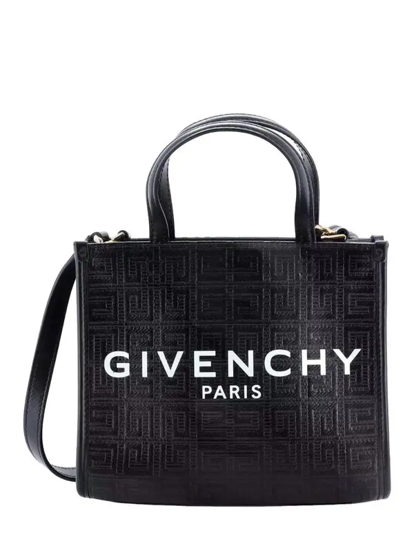 Givenchy 4g Embossed Coated Canvas Mini Tote - Black