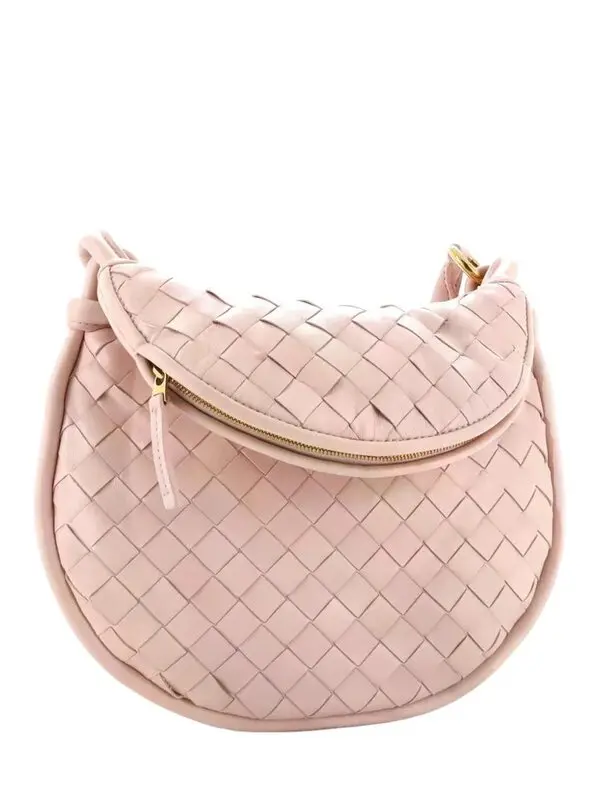 Bottega Veneta Gemelli Intrecciato Leather Small Shoulder Bag - Neutrals