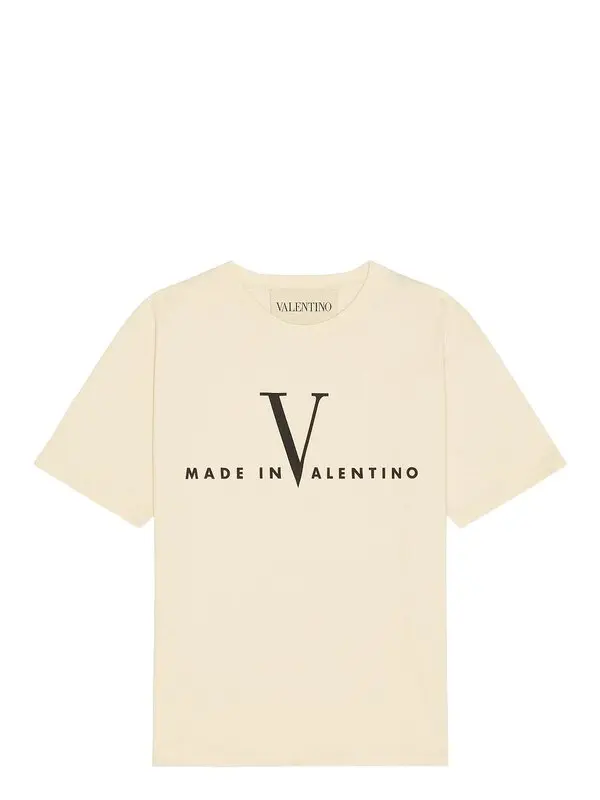 Valentino Garavani Made In Tee In Ivory - Burro & Nero