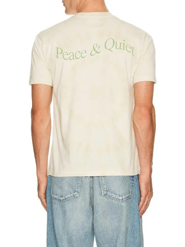 MUSEUM OF PEACE & QUIET Wordmark Tye Dye T-shirt In Ivory - Bone
