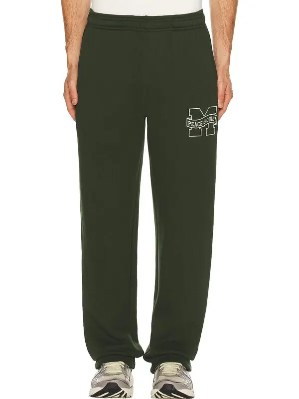 MUSEUM OF PEACE & QUIET Banner Sweatpants In Green - Forest