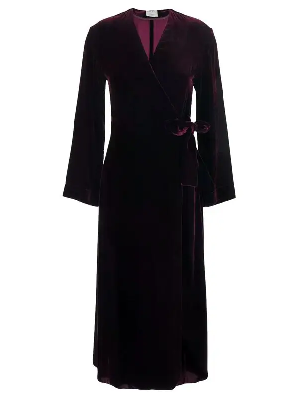 FORTE_FORTE Knot Velvet Dress - Red