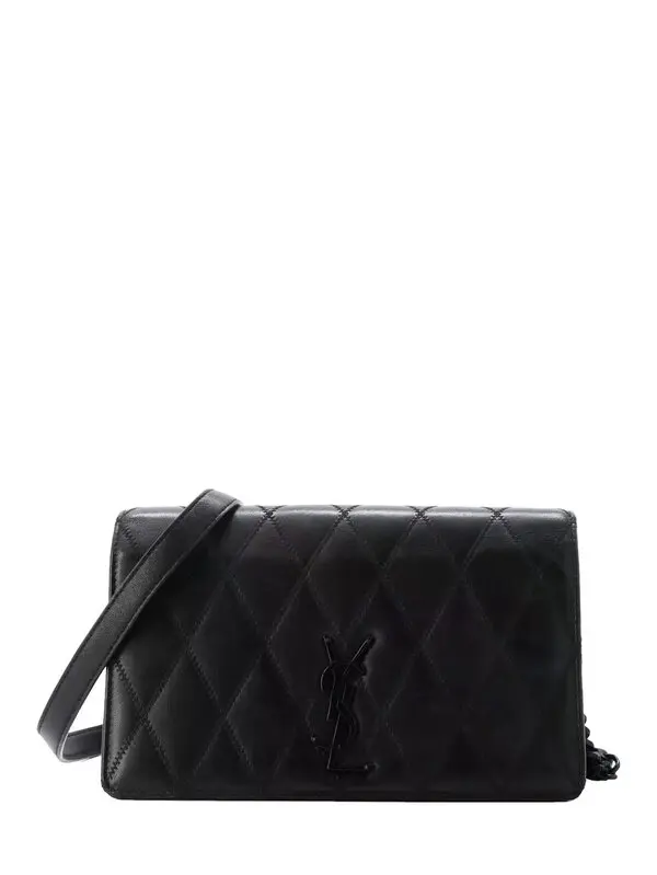 Saint Laurent Angie Chain Quilted Shoulder Bag - Black