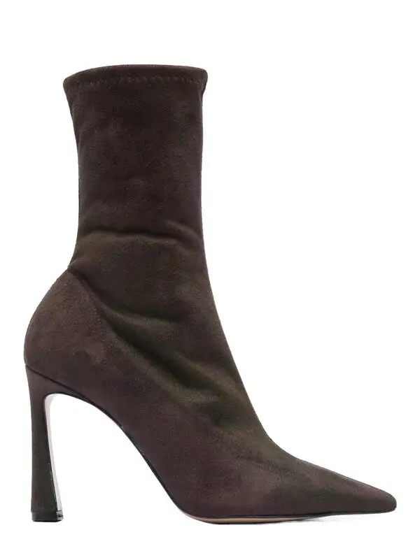 BIANCADI 95mm Point-toe Ankle Boots - Brown