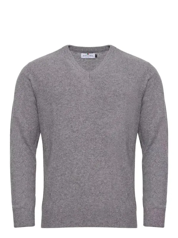 LOJA DAS MEIAS V-neck Wool Sweater - Grey