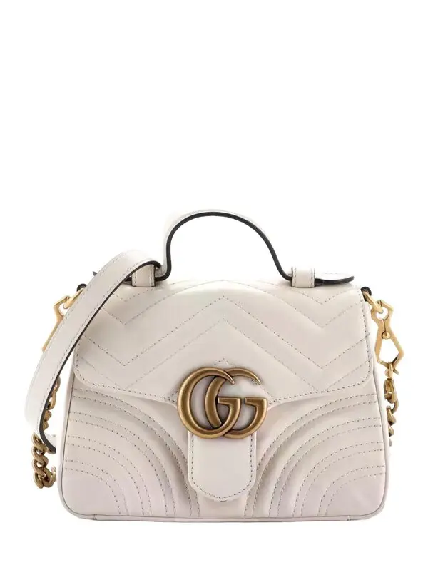 Gucci Gg Marmont Mini Satchel - White
