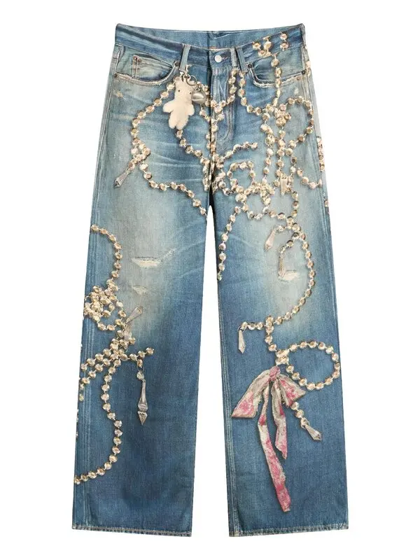 Acne Studios Jewellery Printed Jeans - Mid Blue