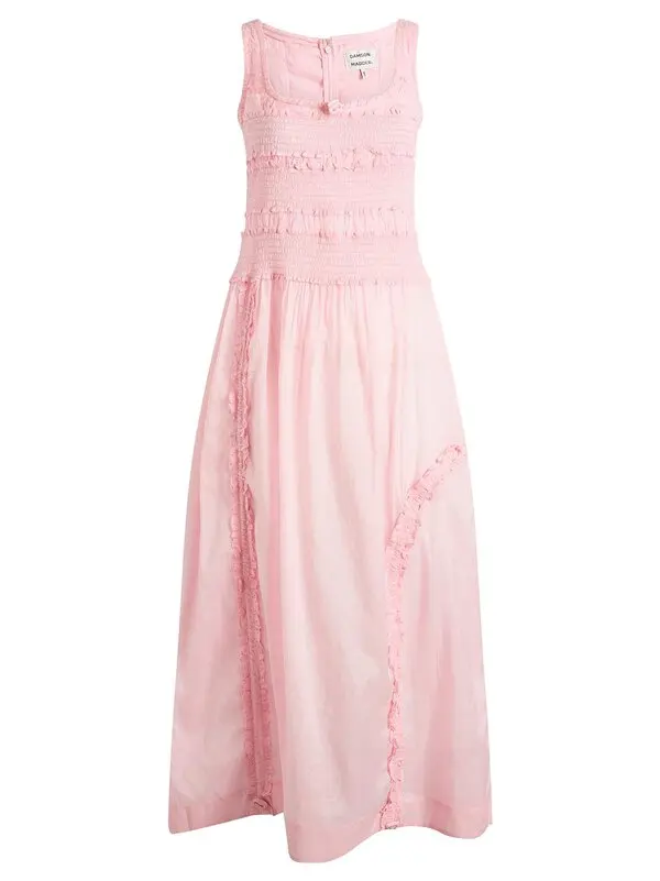 DAMSON MADDER Cynthia Sheer Midi Dress - Pink