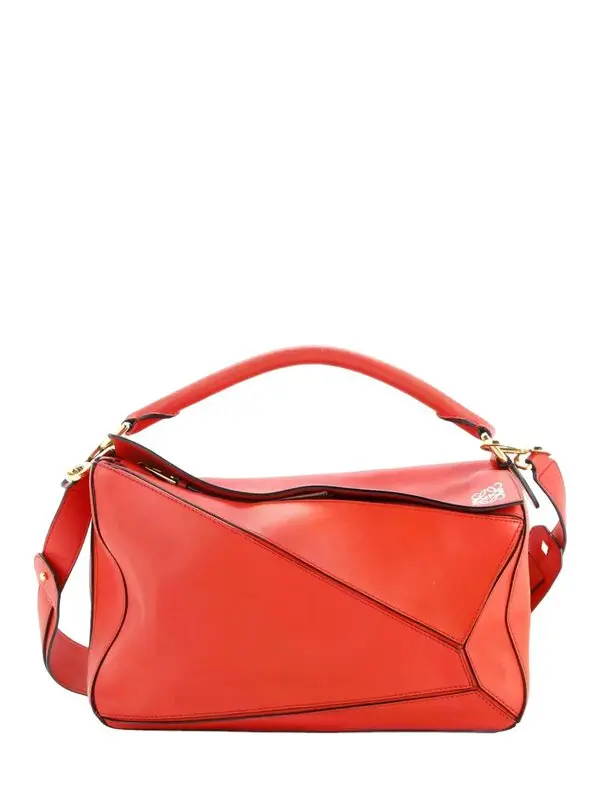 Loewe Puzzle Leather Shoulder Bag - Red