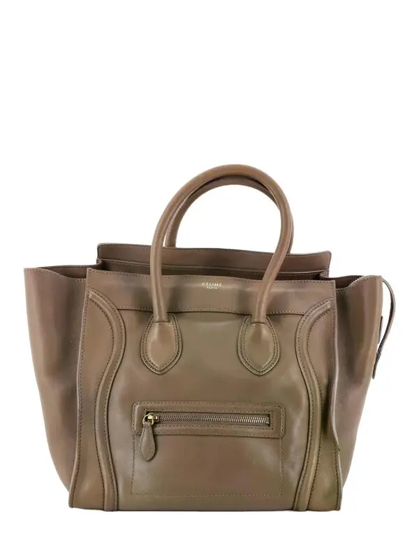 Celine Luggage Bag Smooth Leather Mini Tote Bag - Brown
