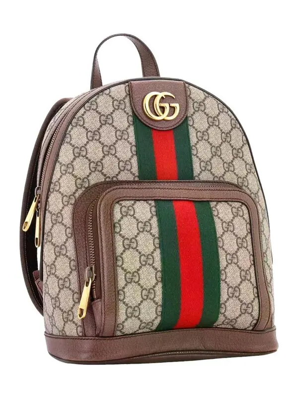 Gucci Ophidia Gg Coated Canvas And Leather Small Backpack - Brown