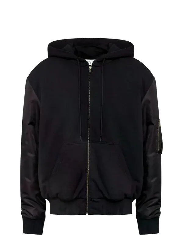 MAISON MARGIELA Gathered-sleeve Hoodie - Black