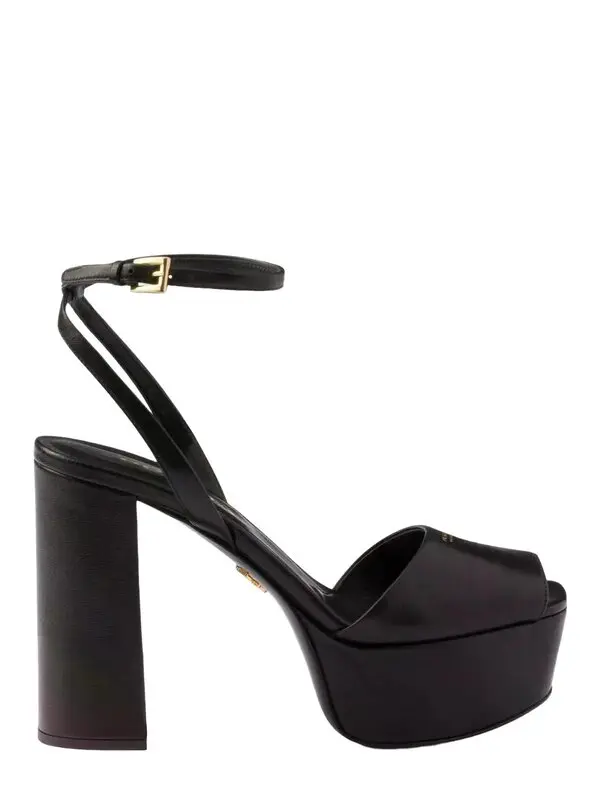 Prada 115mm Ankle Strap Platform Sandals - Black
