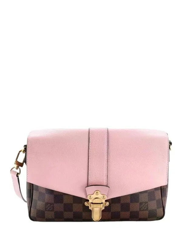 LOUIS VUITTON Clapton Handbag Damier And Leather Pm Crossbody Bag - Brown