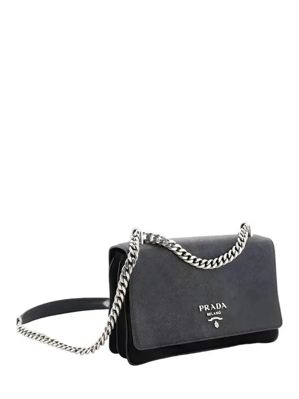 Prada Chain Flap Crossbody Bag - Black